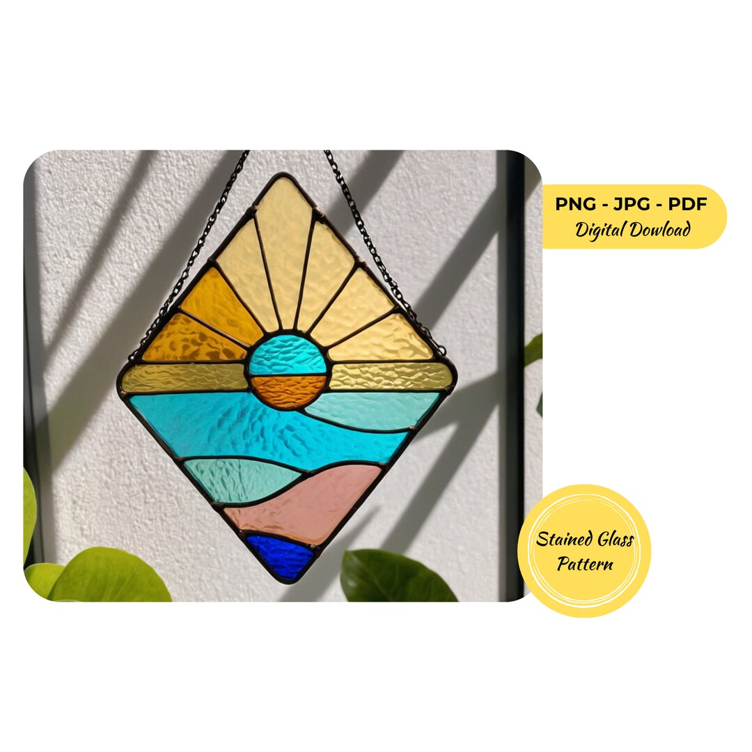 Suncatcher Stained Glass Pattern, Stained Glass Patterns, Digital ...