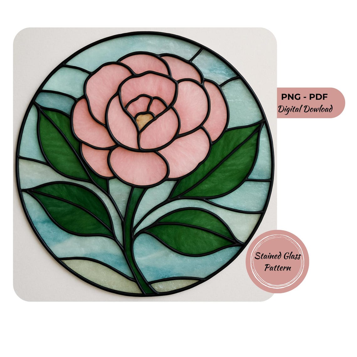 Flower Stained Glass Pattern: Mandala Suncatcher Design (digital ...