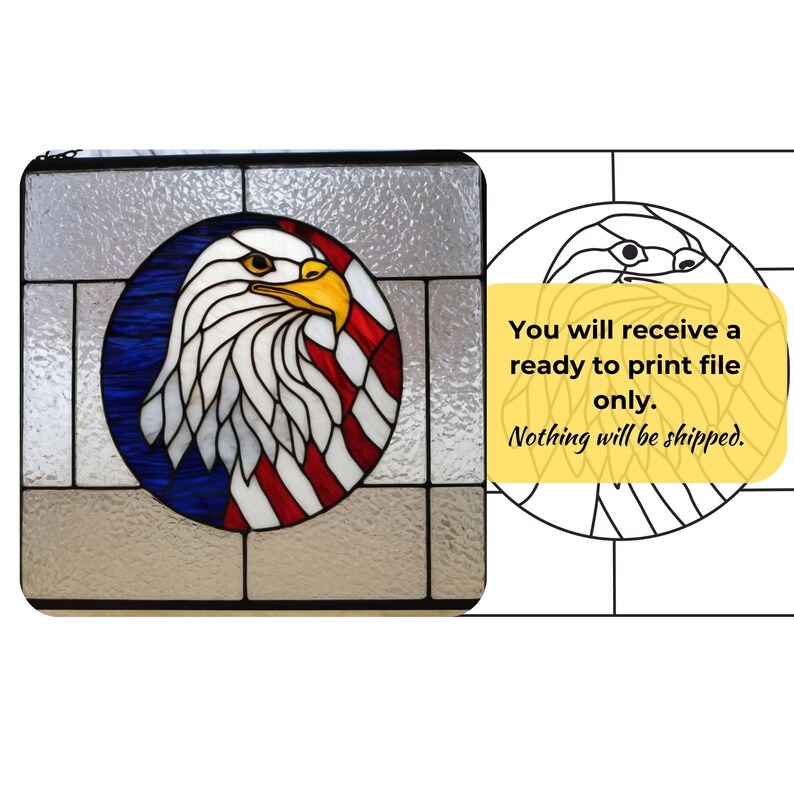 American Flag & Eagle Stained Glass Pattern (digital Download) - Etsy