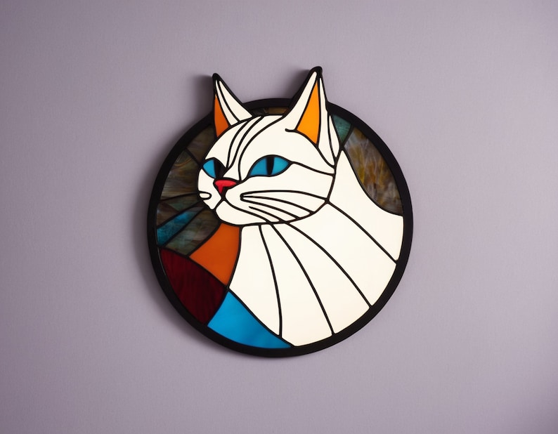 Cat Stained Glass Pattern, Stained Glass Patterns, Digital Download ...