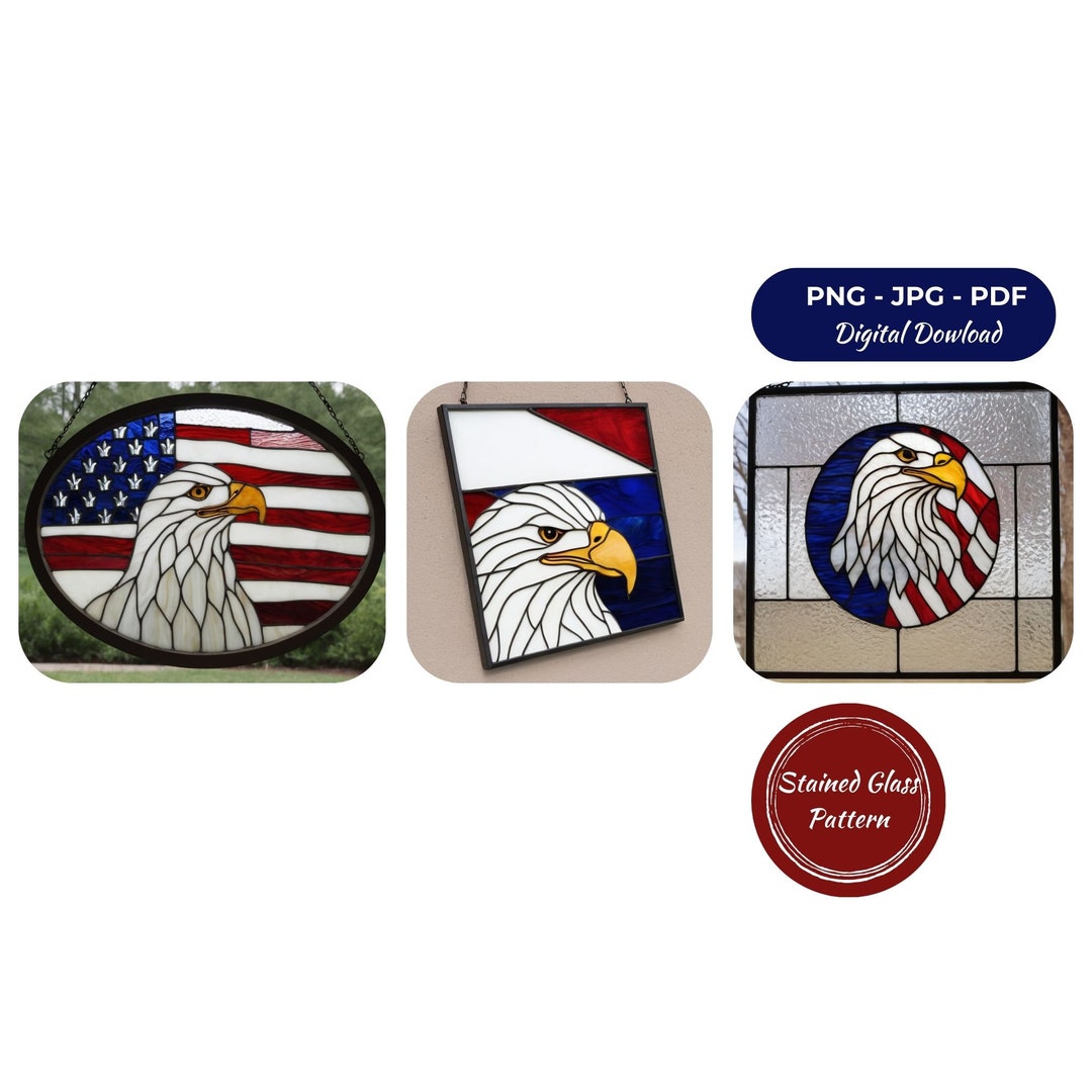 American Flag & Eagle Stained Glass Pattern (digital Download) - Etsy