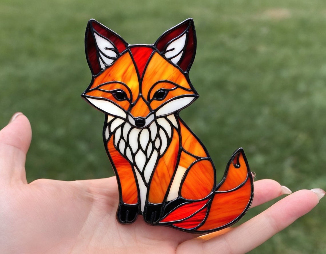 Fox Stained Glass Pattern, Stained Glass Patterns, Digital Download ...