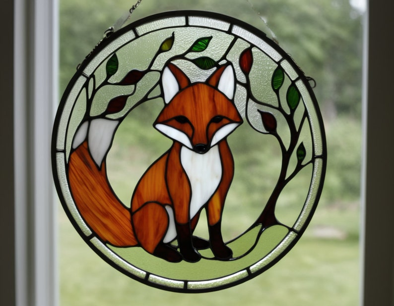 Fox Stained Glass Pattern, Stained Glass Patterns, Digital Download ...