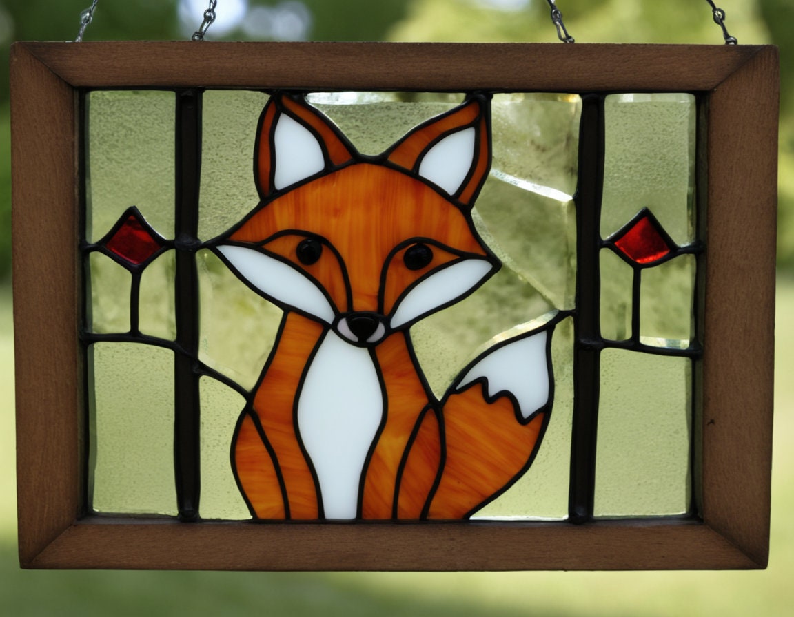 Fox Stained Glass Pattern, Stained Glass Patterns, Digital Download ...