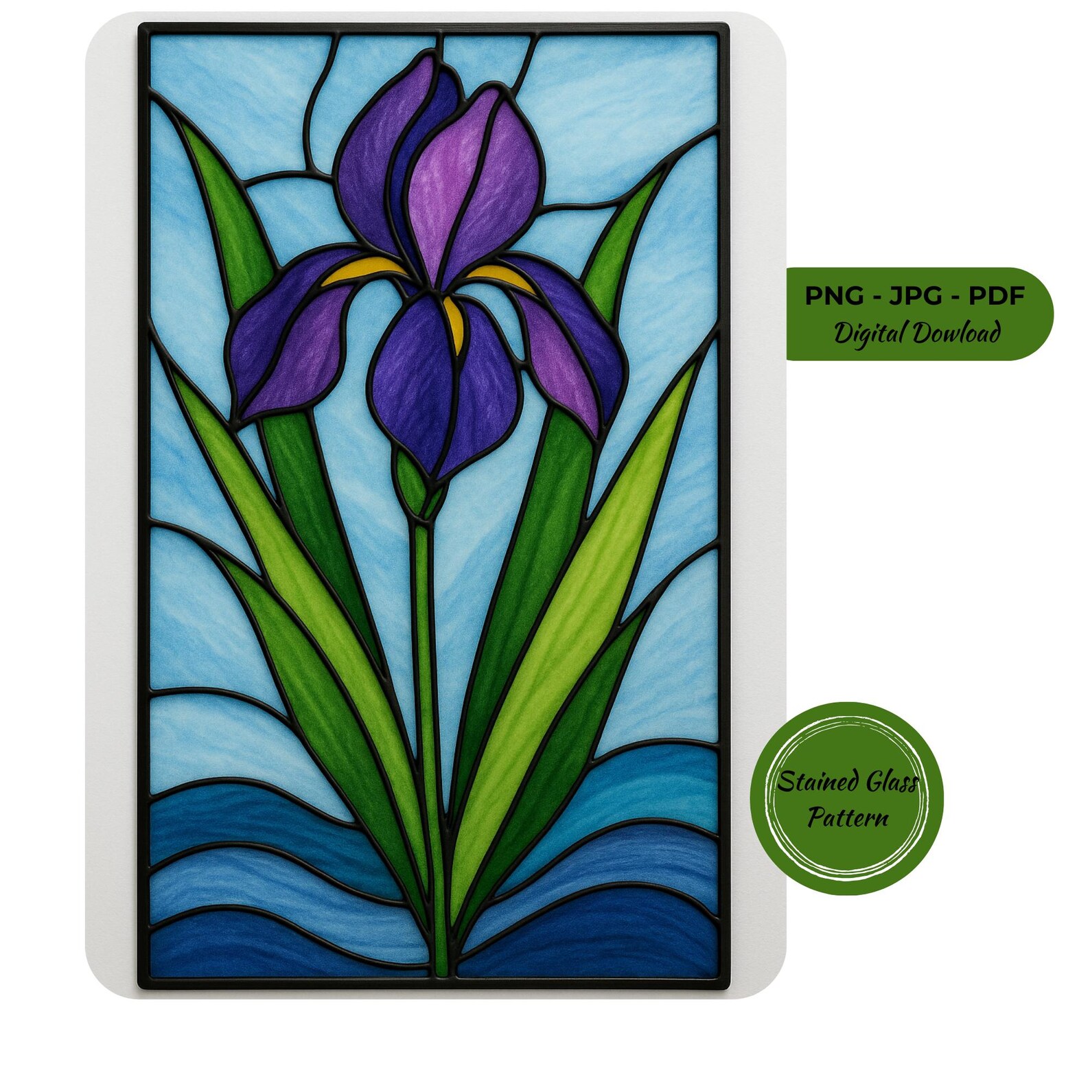 Flower Stained Glass Pattern: Mandala Suncatcher Design (digital ...