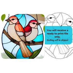 Bird Stained Glass Pattern, Stained Glass Patterns, Digital Download ...