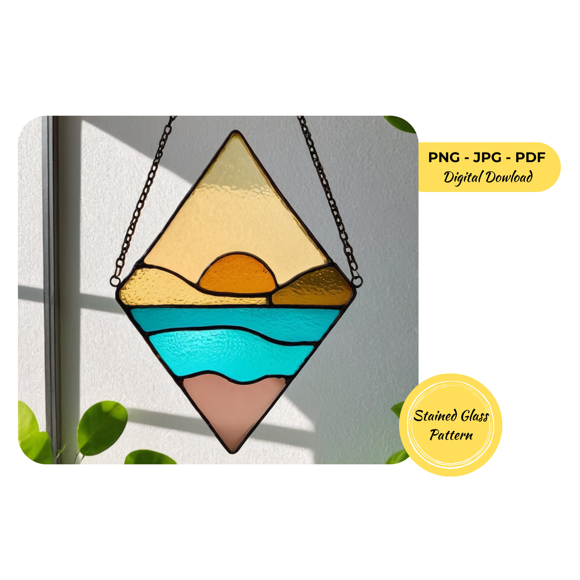 Suncatcher Stained Glass Pattern, Stained Glass Patterns, Digital ...