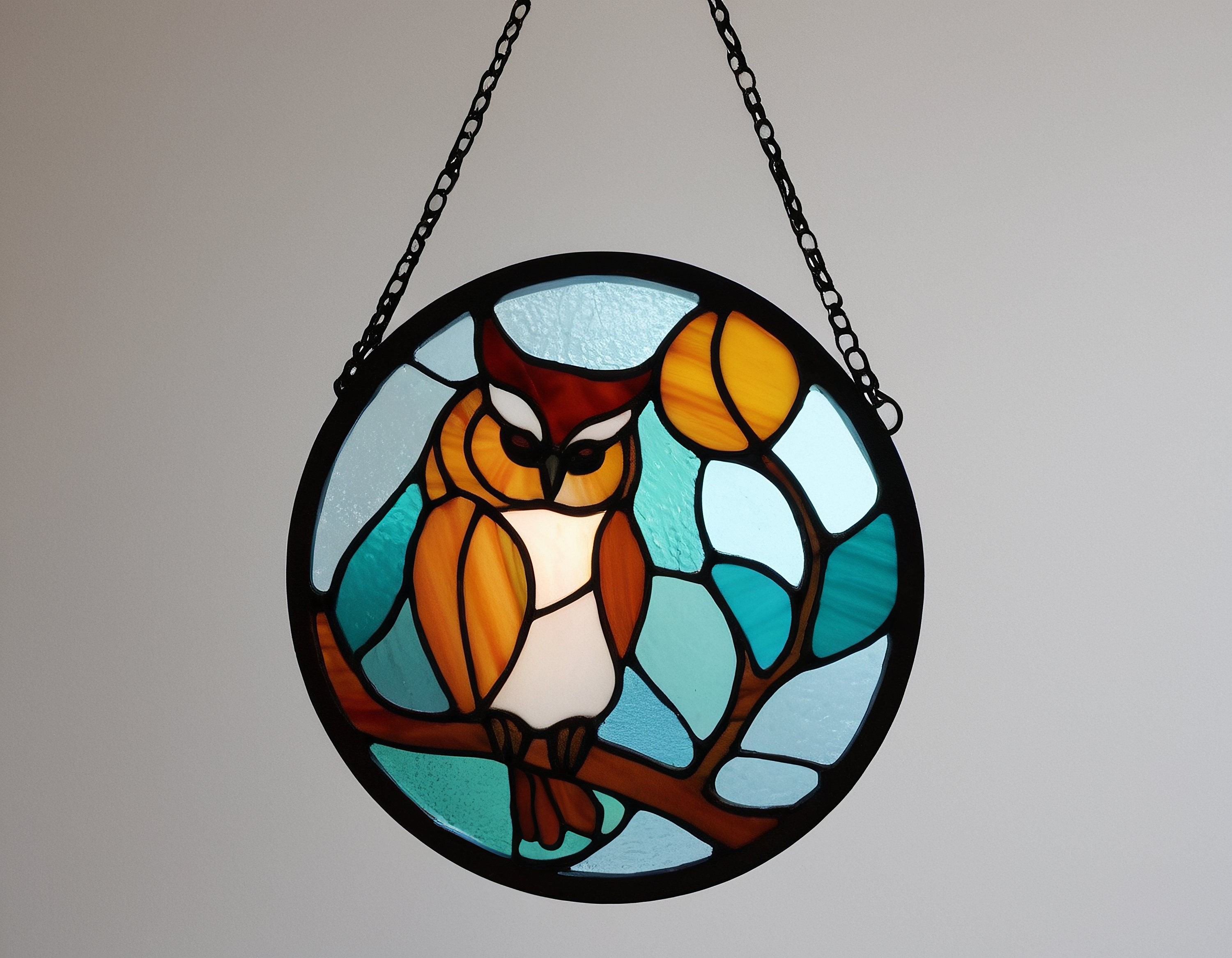Owl Stained Glass Pattern, Stained Glass Patterns, Digital Download ...