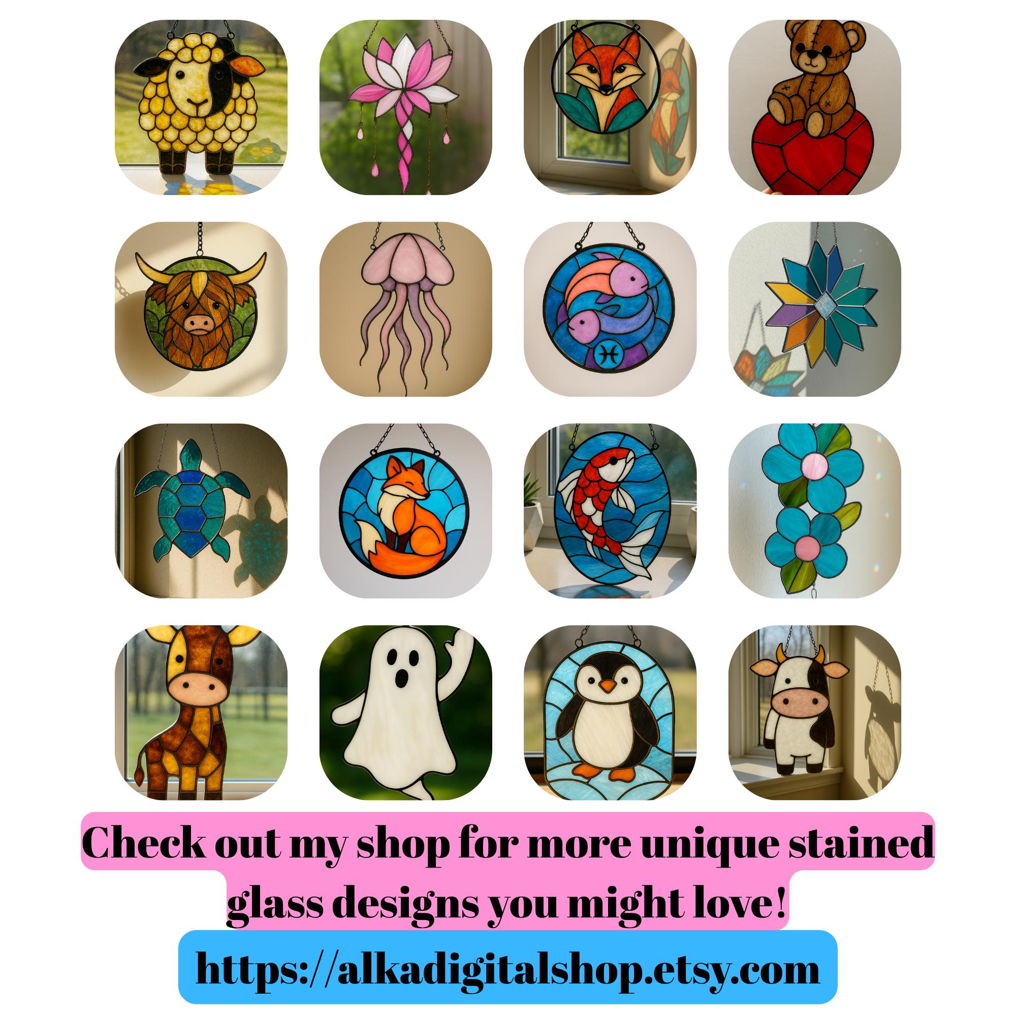 Stained Glass Photo Frame Pattern: 3 Designs (digital Download, PDF ...