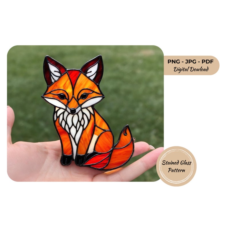 Fox Stained Glass Pattern, Stained Glass Patterns, Digital Download ...