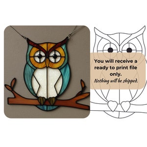 Owl Stained Glass Pattern, Stained Glass Patterns, Digital Download ...