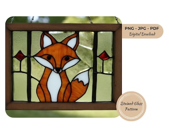 Fox Stained Glass Pattern, Stained Glass Patterns, Digital Download ...