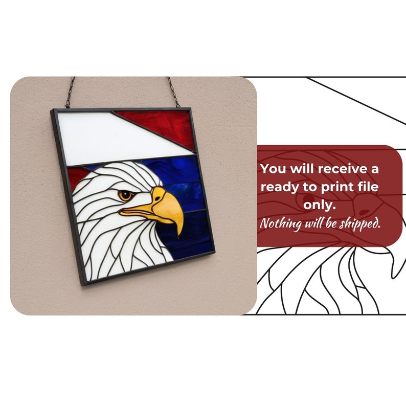 American Flag & Eagle Stained Glass Pattern (digital Download) - Etsy