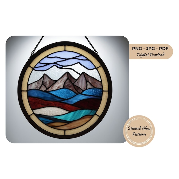 Mountain Stained Glass - Etsy