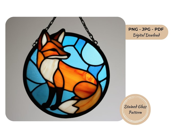 Stained Glass Fox Pattern, Stained Glass Pattern, Foxes, Stained Glass ...