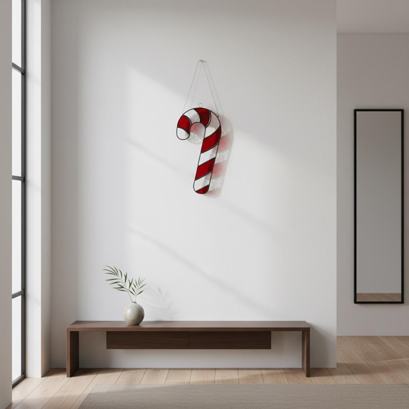 Candy Cane Stained Glass Pattern, Christmas Suncatcher (digital PDF) - Etsy