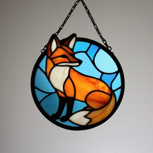 Fox Stained Glass Pattern: DIY Suncatcher, Window Art (PDF & JPG ...
