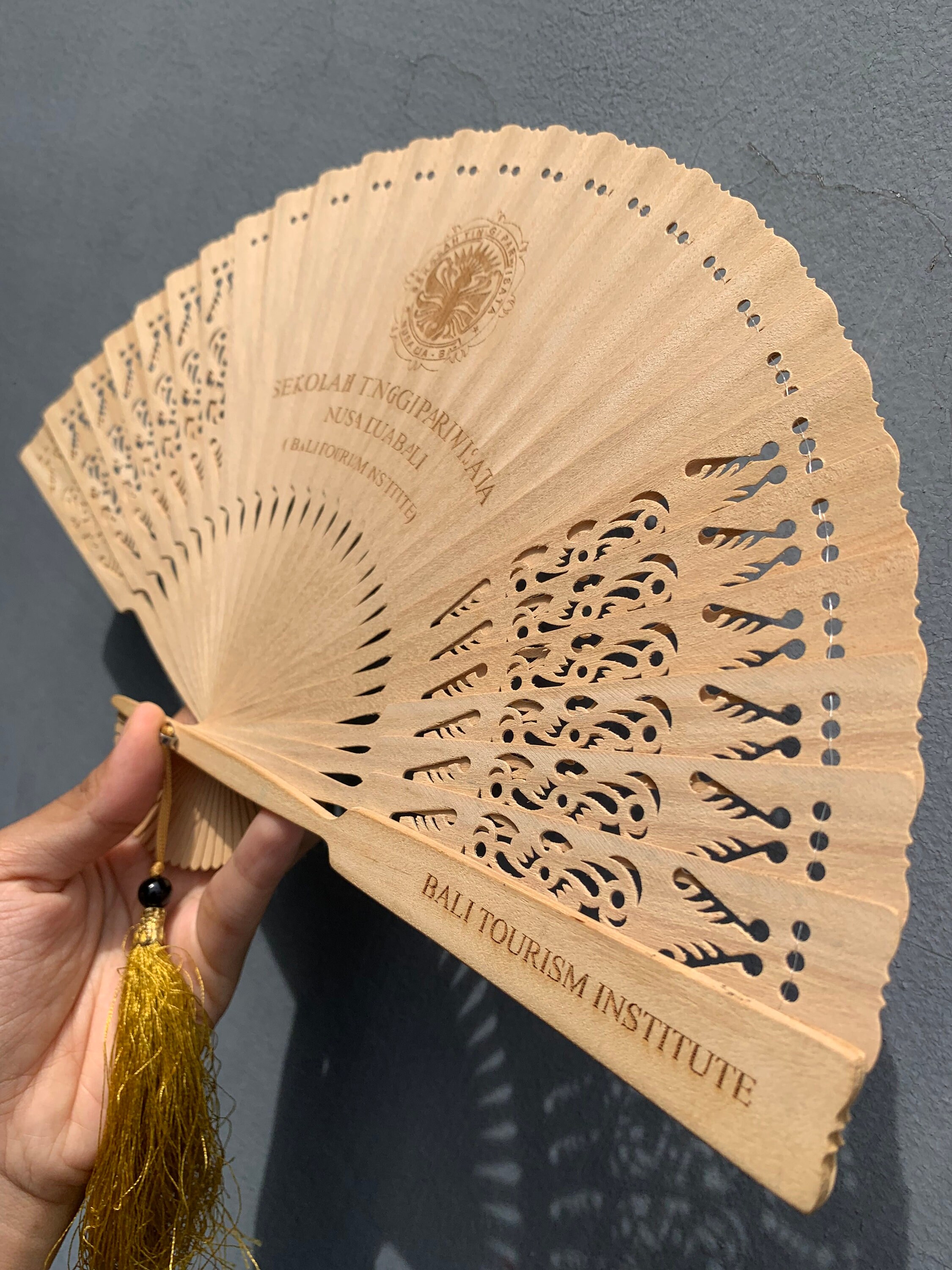 Personalized Sandalwood Hand Fan, Engraved Bali Fan With Tassel ...
