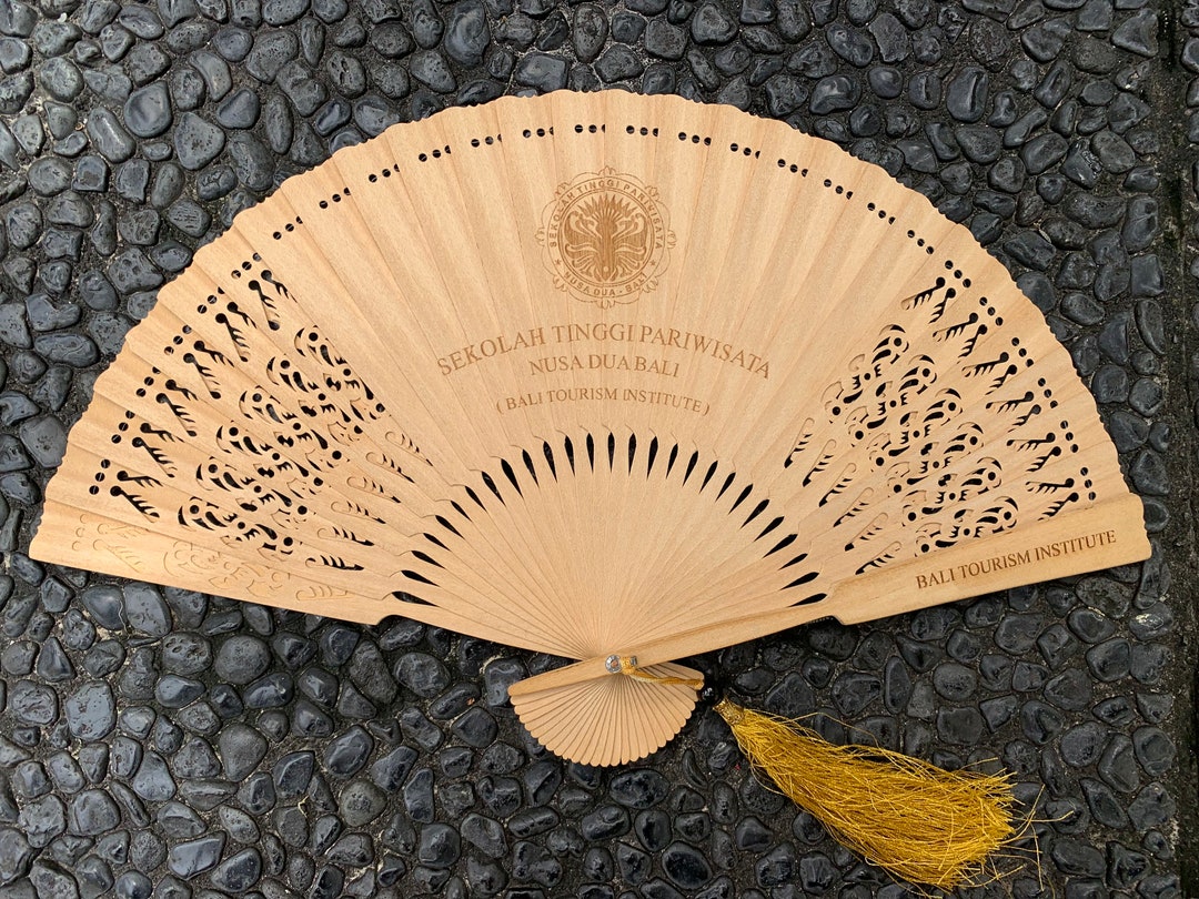Personalized Sandalwood Hand Fan, Engraved Bali Fan With Tassel ...