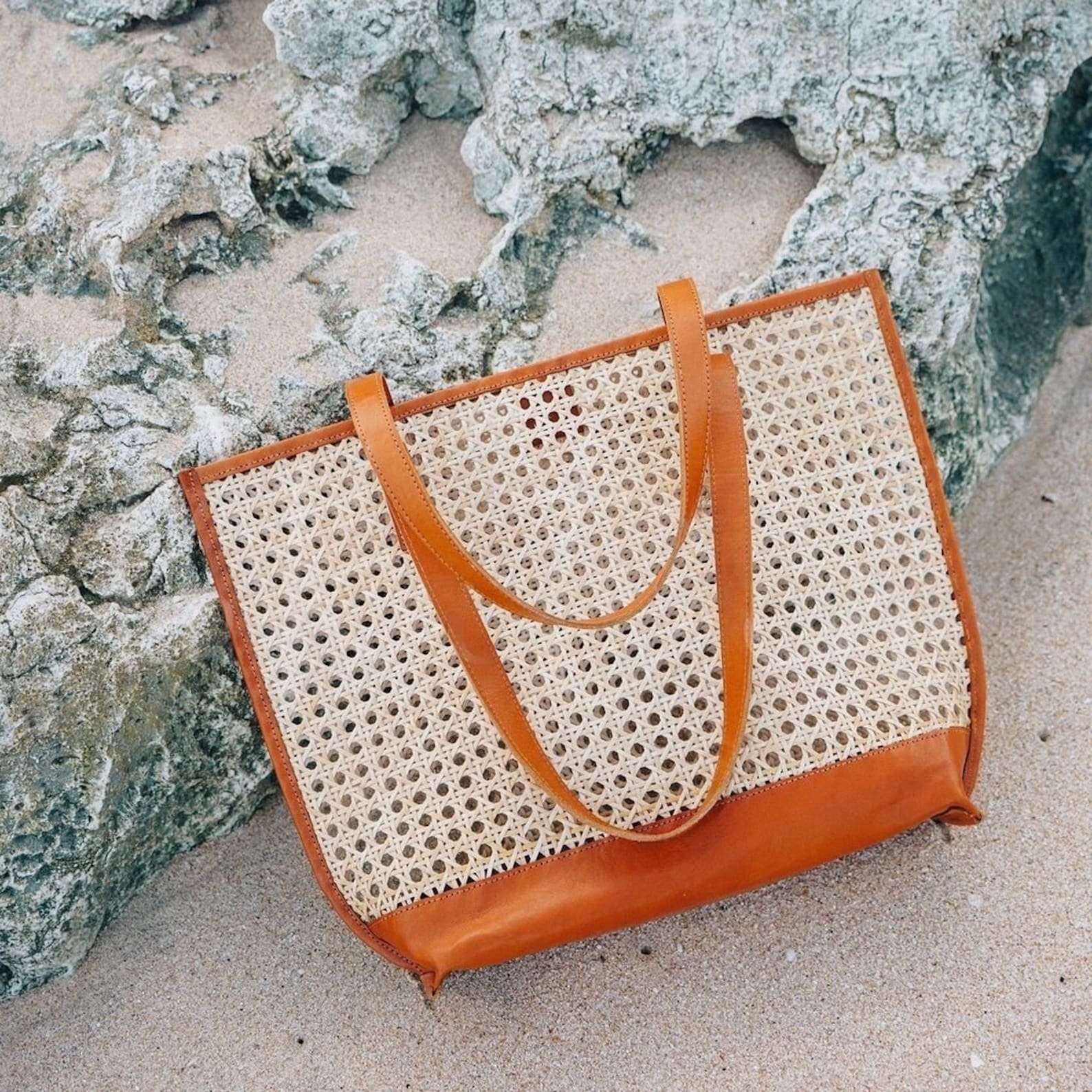 Rattan Tote Bag Bali Summer Bag - Etsy