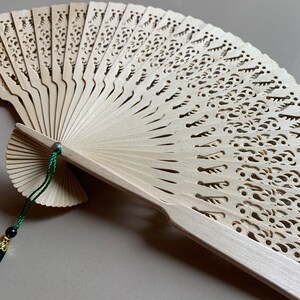 Personalized Sandalwood Handfan, Engraved Bali Fan With Tassel, Wedding ...