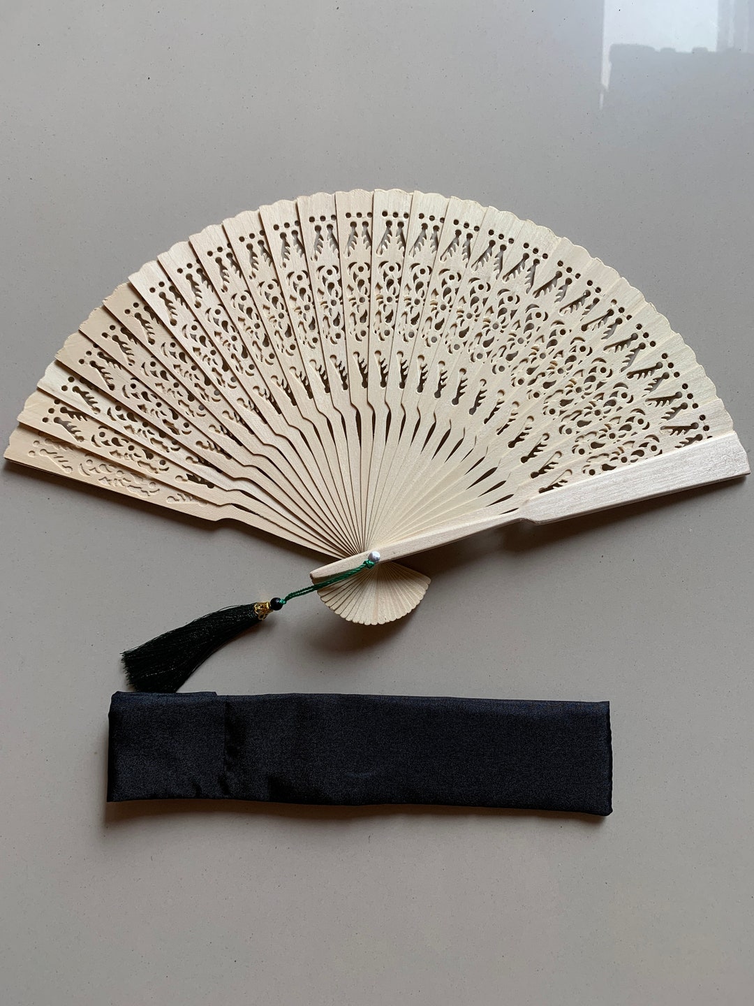 Personalized Sandalwood Handfan, Engraved Bali Fan With Tassel, Wedding ...
