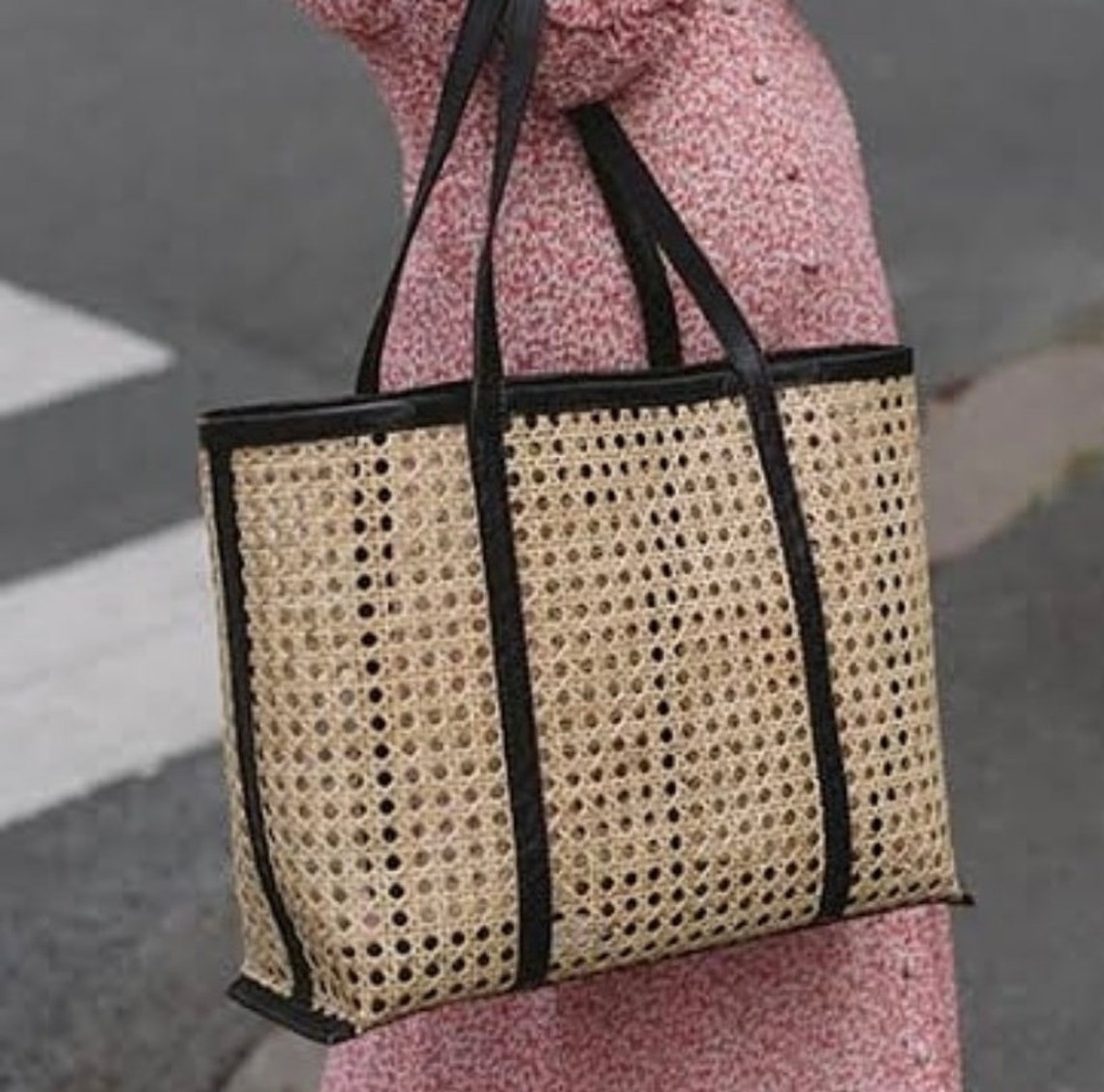 Bali Rattan Leather Tote Bag Gift for Her - Etsy