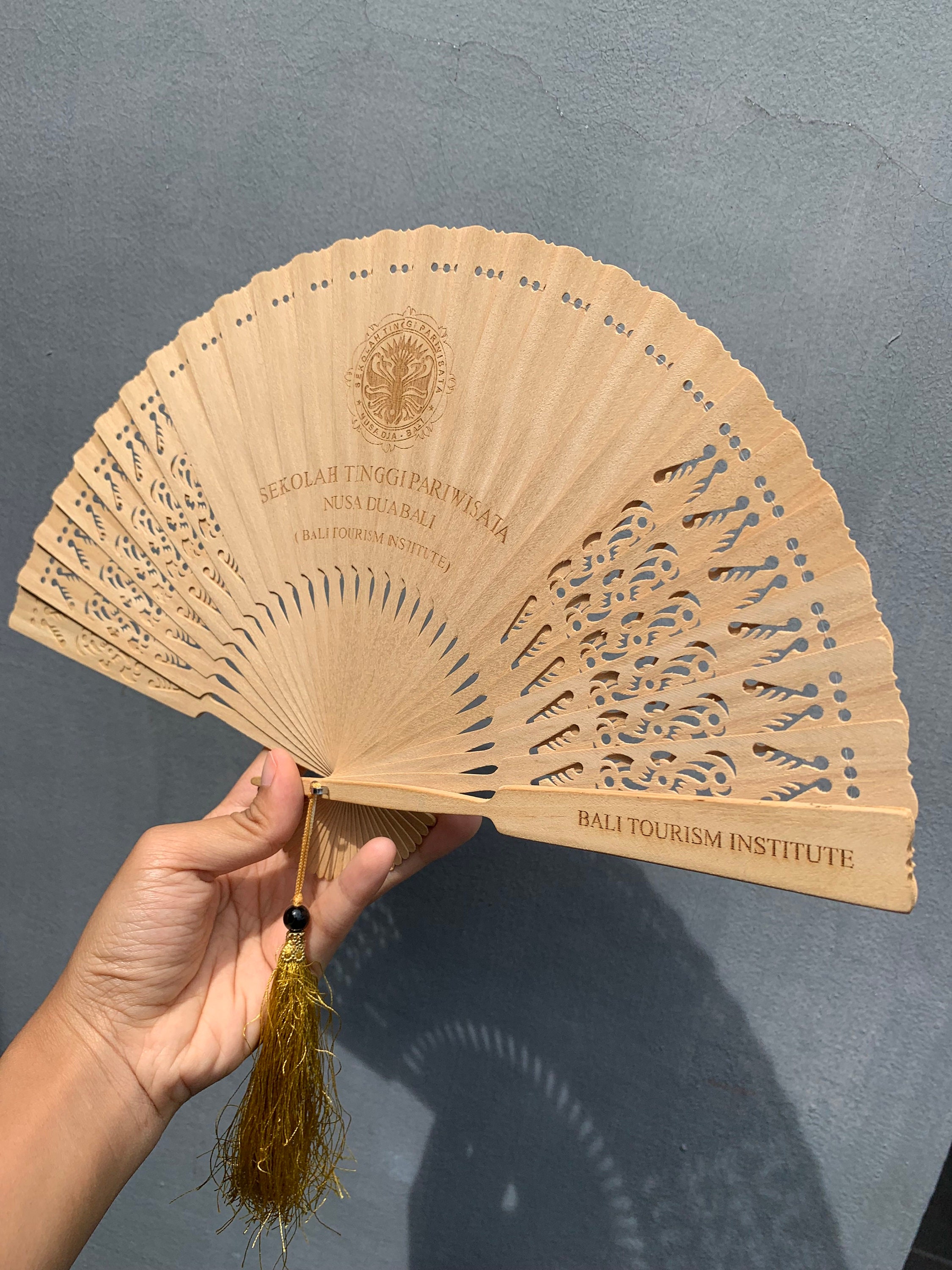 Personalized Sandalwood Hand Fan, Engraved Bali Fan With Tassel ...