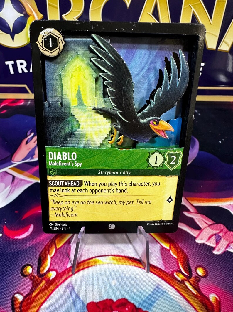 3D Disney Lorcana Shadowbox Card Diablo - Etsy