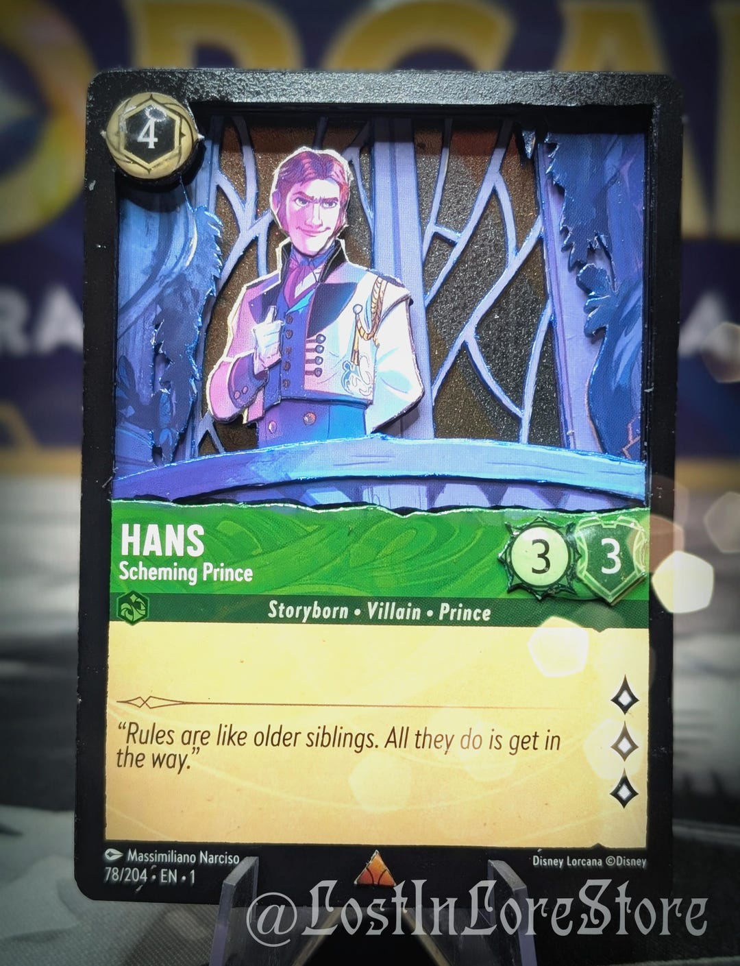 3D Disney Lorcana Shadowbox Card Hans - Etsy