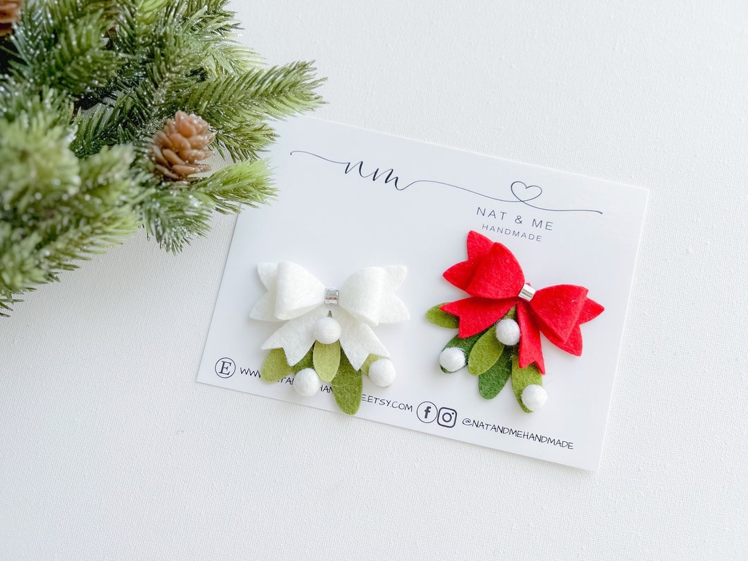 Christmas Headband, Christmas Hair Clip, Mistletoe Headband, Mistletoe ...