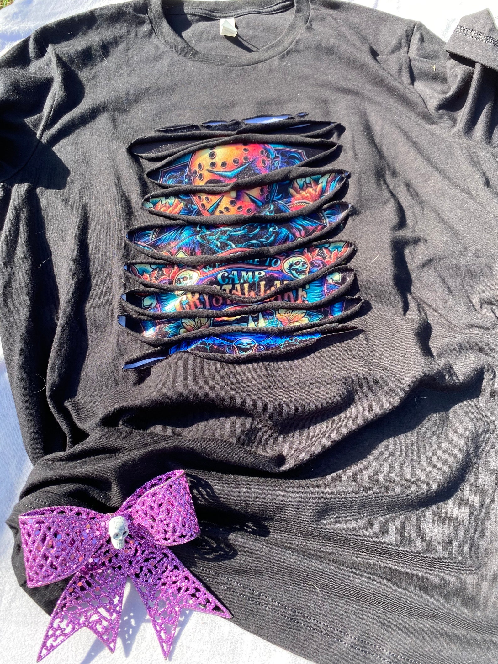 Camp Crystal Lake Peek-a-boo Tshirt - Etsy