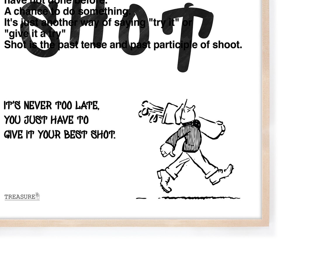 Give It A Shot, Positive Affirmations Gift, Motivational Poster ...