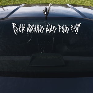 FAFO Banner Metal Font JDM Car Decal Sticker - Etsy