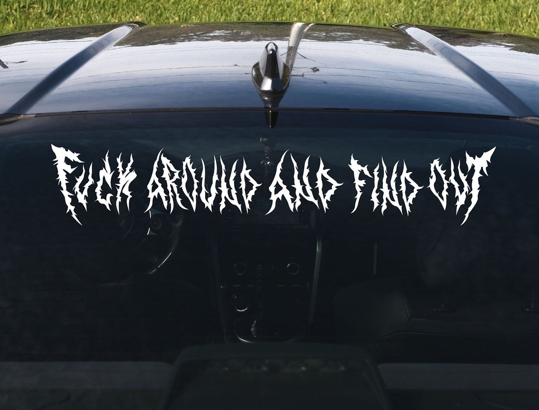 FAFO Banner Metal Font JDM Car Decal Sticker - Etsy