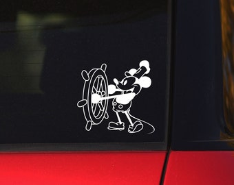 Disney Mickey Mouse Steamboat Willie Vinyl Decal - Car Decal | Car ...