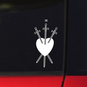 Three of Swords Tarot JDM Car Decal Laptop Sticker - Etsy