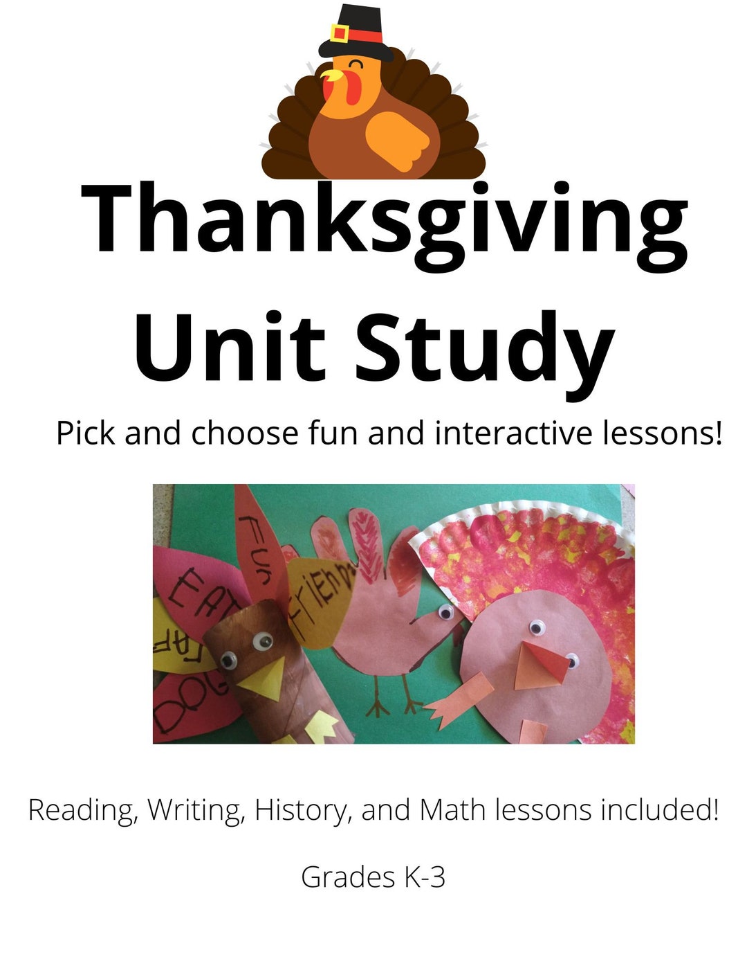 Thanksgiving Mini Unit Study, (3) Days of Fun, Interactive, and ...