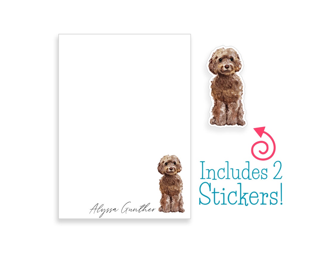 Cockapoo Notepad, Personalized Dog Notepad, Dog Stationery, Dog Lover Gift, Custom Stationery ...