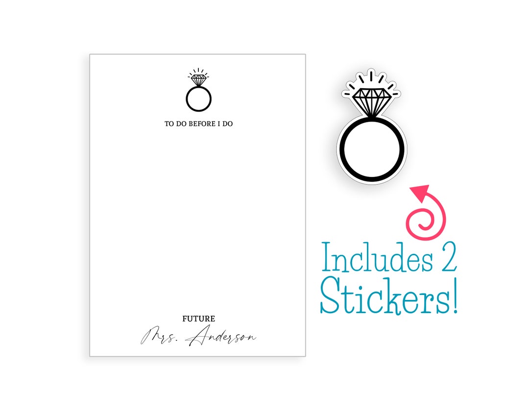 Personalized Bride Notepad With Name, Bride to Be Note Pad, Wedding ...