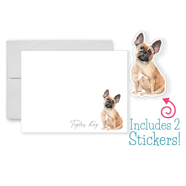 French Bulldog Note Cards Personalized - Etsy