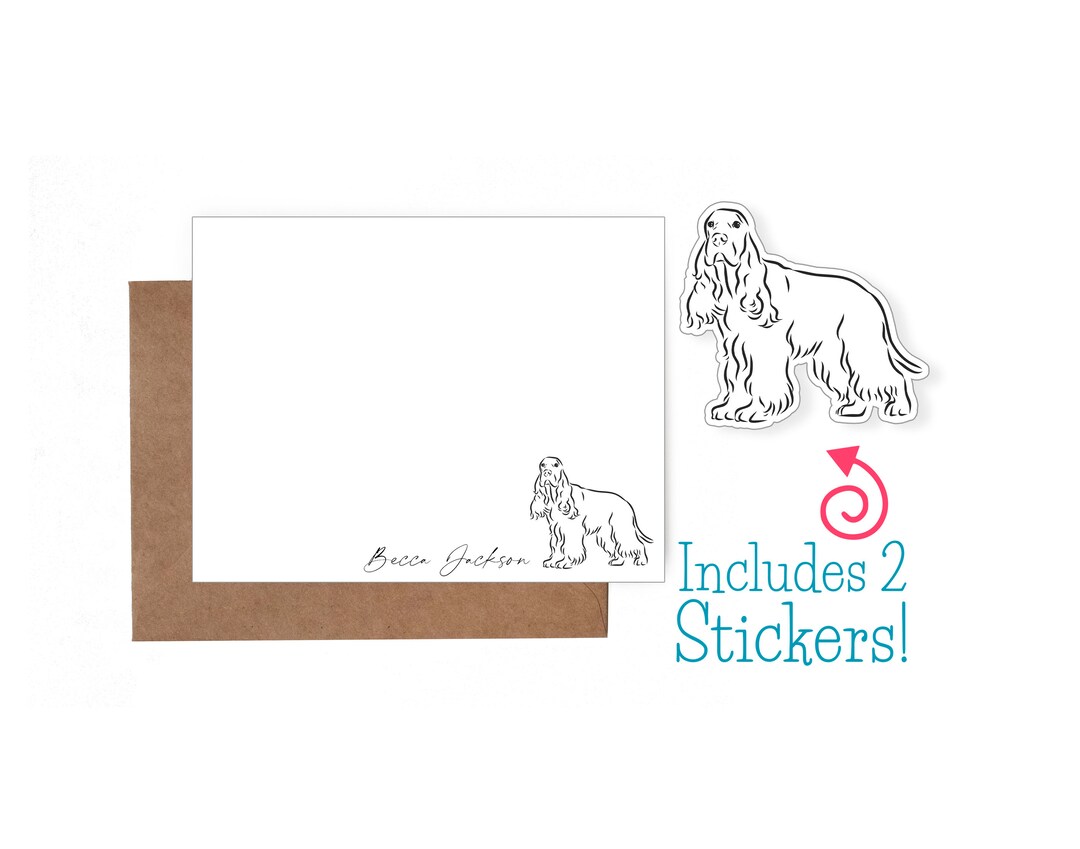 Personalized Cocker Spaniel Note Cards, Thank You Cards, Dog Greeting ...