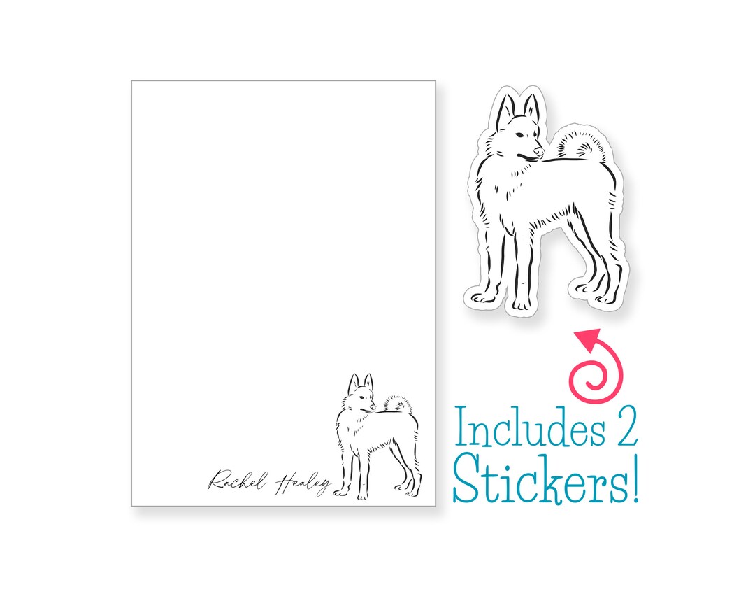 Personalized Sketch Siberian Husky Notepads, Dog Notepad, Dog Drawing ...