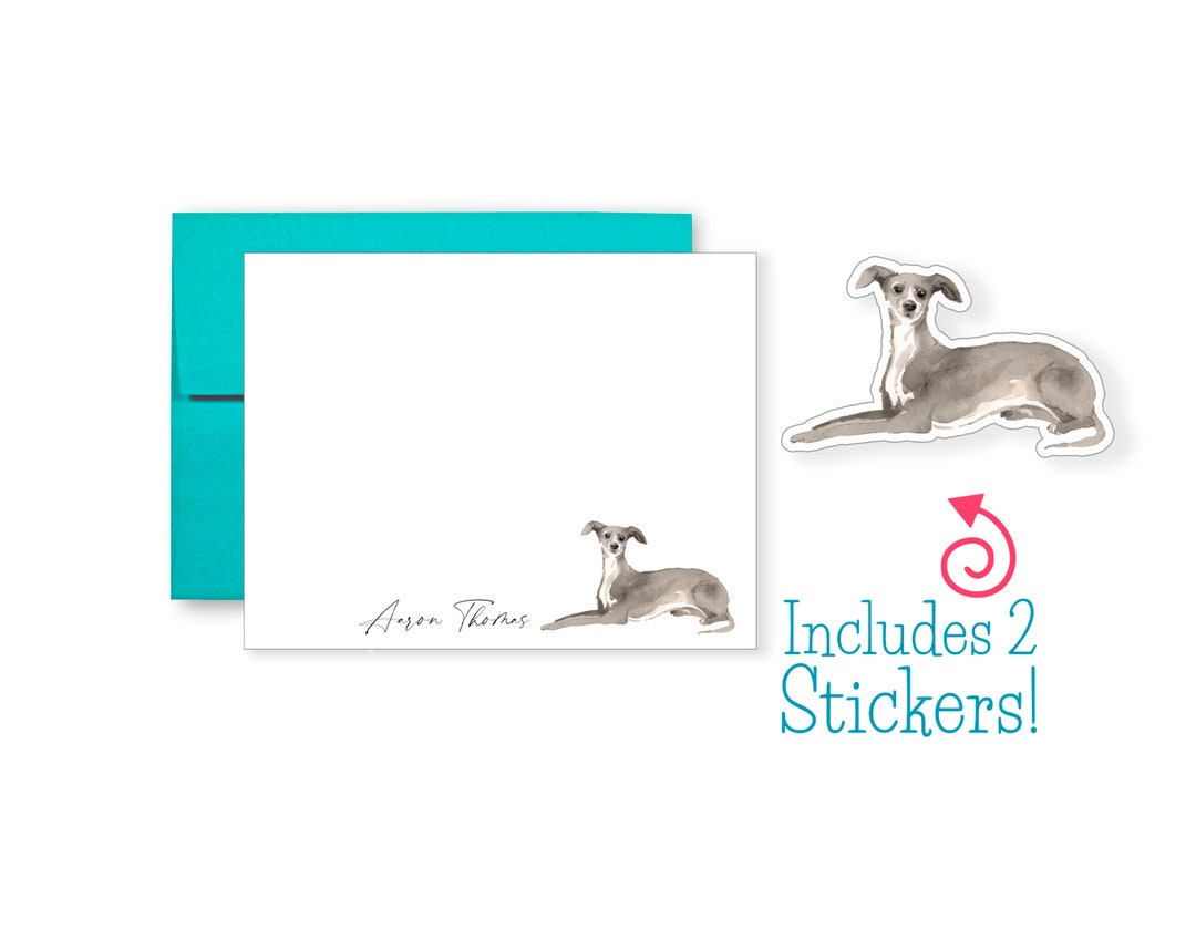 Personalized Watercolor Greyhound Note Cards, Thank You Cards, Dog ...