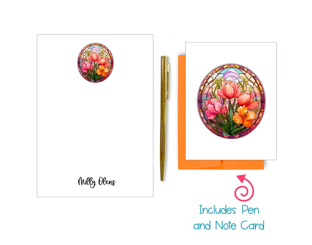 Personalized Stained Glass Notepads, Personalized Notepad With Name ...