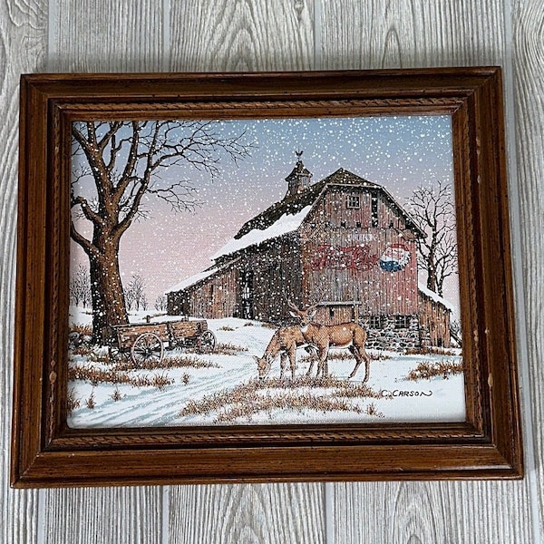Oil Painting Framed C. Carson - Etsy