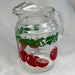 Vintage Glass Red Apple and Orange Juice Pitcher W/ice Catcher Spout ...
