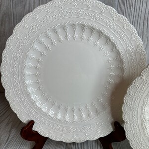 Vintage Spode Jewel Dinnerware Plates Cups, All Cream, Embossed Circles ...