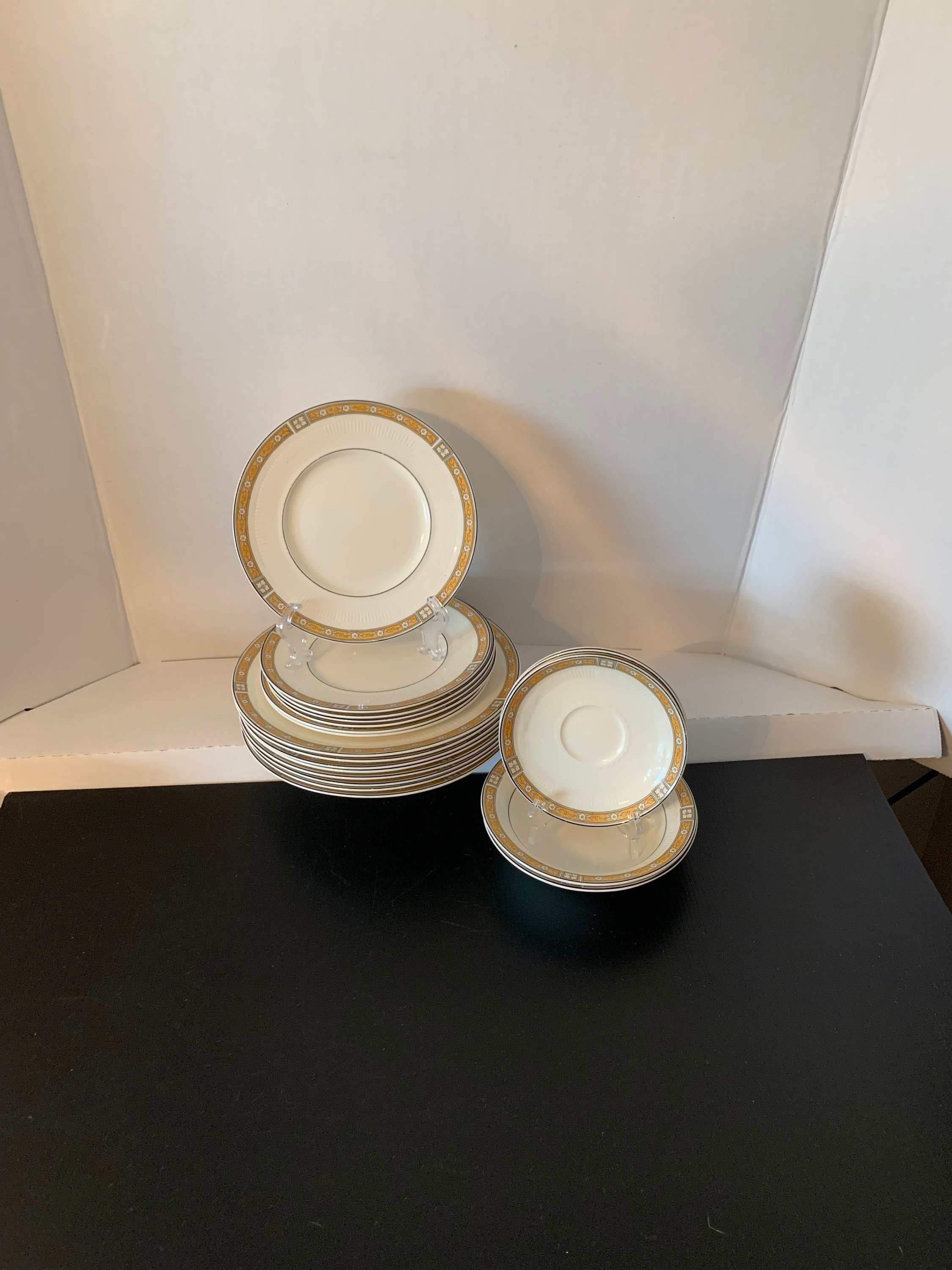 Vintage W.H. Grindley Belvedere China Plates, Georgian Ivory, Floral ...