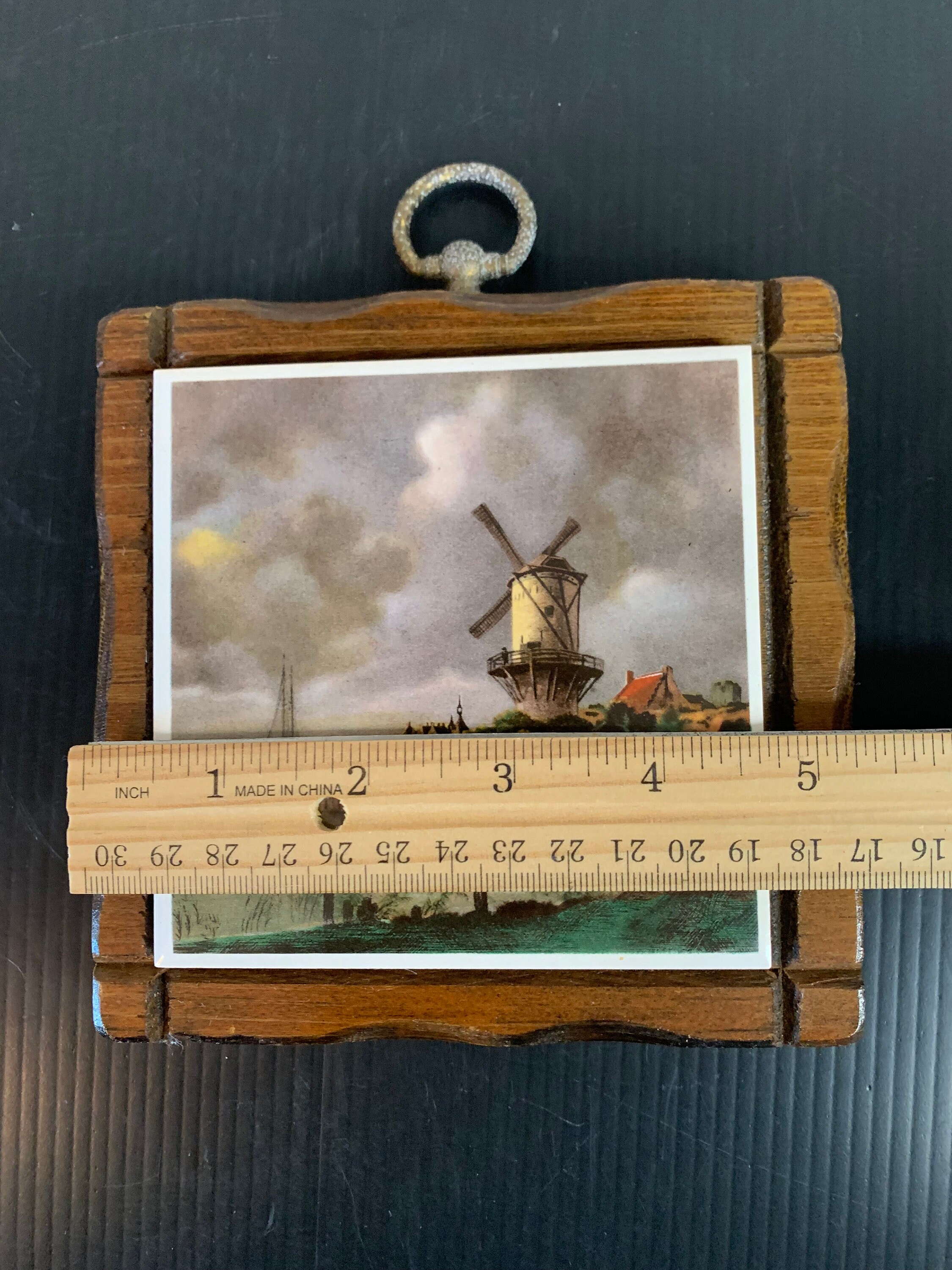 Vintage Jerry Schultz Co Square Ceramic Tile Wooden Wall - Etsy